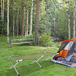 Guangshuohui Camp Bed, Portable Folding Camping Cot for Adults,Indoor Outdoor Portable Sleeping Cot for Hiking, Camping with Carrying Bag Army,Green