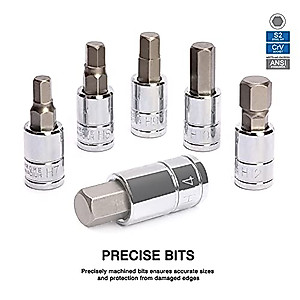 CASOMAN 33 Piece Master Hex Bit Socket Set, S2 Steel, SAE And Metric, Allen Socket Bit, 5/64-inch to 3/4-inch, 2mm to 19mm Socket Tool Kit