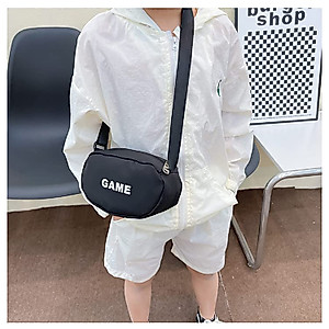 Hiflyer Kids Crossbody Bag Kids Shoulder Bags, Small Nylon Sling Bag for Kids Travel Bag for Kids, Boys Game bags (Black)