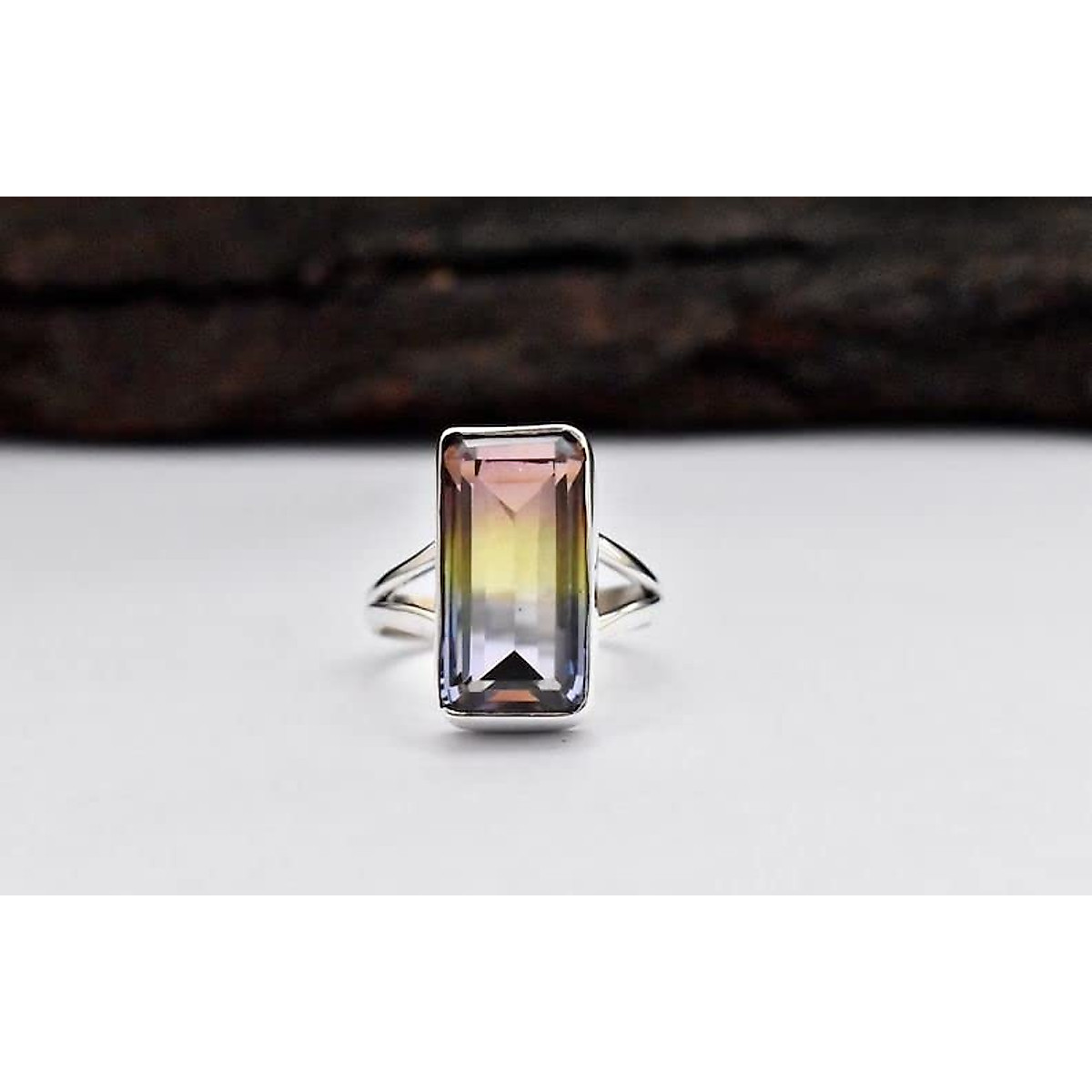 Watermelon Tourmaline Ring, 925 Solid Sterling Silver Ring, Tourmaline Quartz Ring, Women Ring, Statement Ring, Handmade Ring, Gift Ring (Size-9)