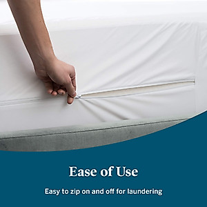 LUCID Encasement Mattress Protector - Completely Surrounds Mattress for Waterproof Protection, White, Queen