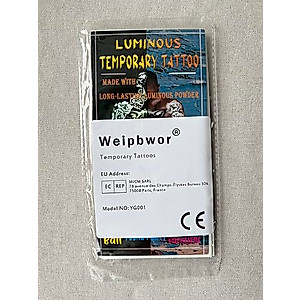 24 Sheets Glow in the Dark Temporary Tattoo Wolf Flower Luminous Fake Tattoos for Adults Men Women Kids Tiny Halloween Tattoo Stickers Neon Rave Festival Accessory Glow Party Supplies Decorations