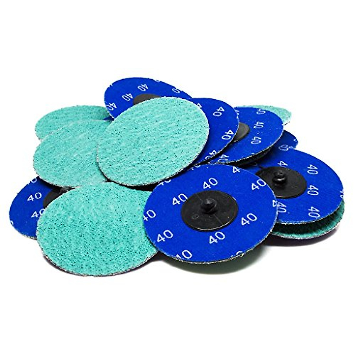 Benchmark Abrasives 3" Quick Change Green Zirconia Sanding Discs with Male R-Type Backing for Surface Finish Grind Polish Burr Rust Paint Removal Use with Die Grinder (25 Pack) - 24 Grit
