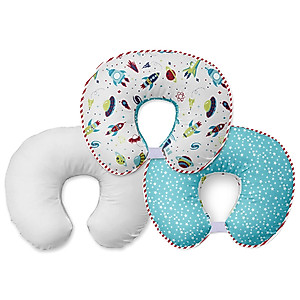 Bacati Space Multicolor Boys Cotton Nursing Pillow
