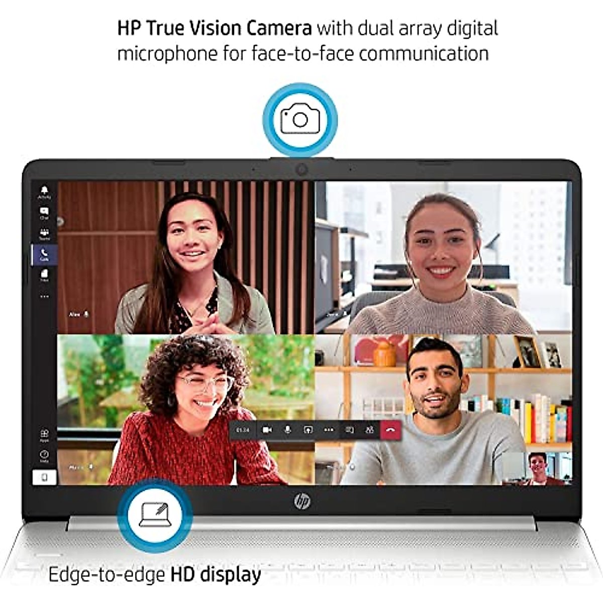 HP 15.6" Laptop, Intel Core i3-1115G4 Processor, Intel UHD Graphics, 15.6" HD LED Display, Online Meeting Ready, Wi-Fi and Bluetooth, HDMI, Windows 11 Home in S Mode (16GB RAM | 1TB SSD)