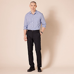 Amazon Essentials Men's Slim-Fit Flat-Front Dress Pant, Black, 34W x 32L