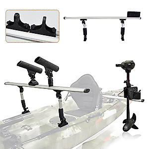 Newcod Kayak Motor Mount, Fishing Kayak Trolling Motor Mount Rack Aluminum Outboard Mounting Bracket Holder Kit