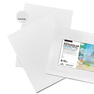 PHOENIX Watercolor Canvas Panels 8x10 Inch, 12 Pack - 8 Oz Triple Primed 100% Cotton Acid Free Canvases for Painting, Blank Flat Canvas Boards for Watercolor, Acrylic, Gouache & Tempera Painting