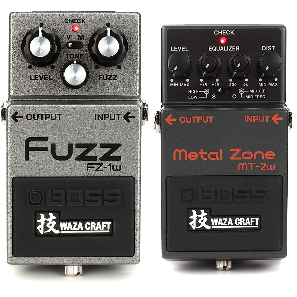 Boss FZ-1W Waza Craft Fuzz Pedal & MT-2W Waza Metal Zone Distortion Pedal