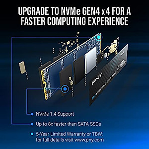 PNY CS2241 2TB M.2 NVMe Gen4 x4 Internal Solid State Drive (SSD) - M280CS2241-2TB-RB