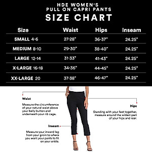 HDE Pull On Capri Pants for Women with Pockets Elastic Waist Cropped Pants Hot Pink - XXL