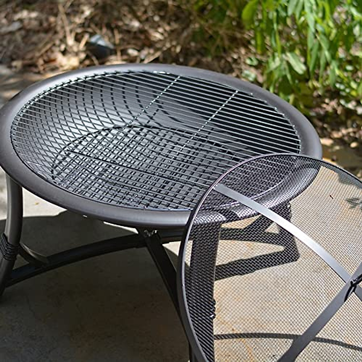 ZLXDP Camping Fire Pit Bonfire Stove Bonfire Activity Wood Basket Black Garden Decoration Wood Stove Heating Furnace with Baking Net