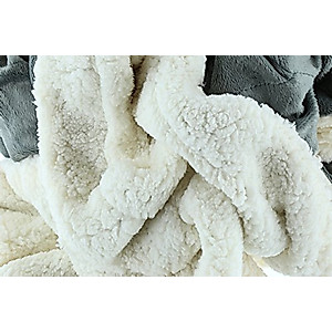 berry bebe Sherpa Throw Blanket Personalized Gray, Large Size 50x60 Reversible Fuzzy Microfiber All Season Custom Blanket for Bed or Couch, College Dorm Gift for The Whole Family