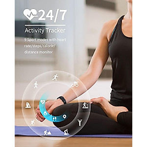 Fitpolo Smart Watch for Men Women Android Phones iPhone Compatible,Color Touchscreen Fitness Tracker with Heart Rate Monitor Bluetooth Call IP68 Waterproof Step Counter Sleep Calorie Tracking