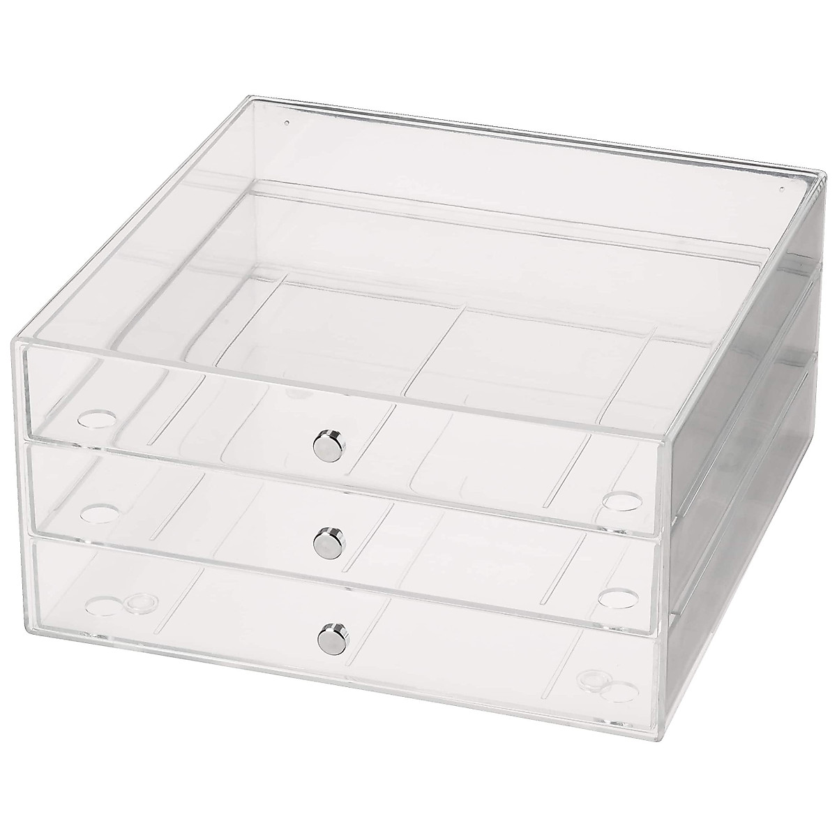Simply Tidy Clear 3-Drawer Organizer Organize Cosmetics, Stationary, and Arts & Crafts - Bulk 4 Pack