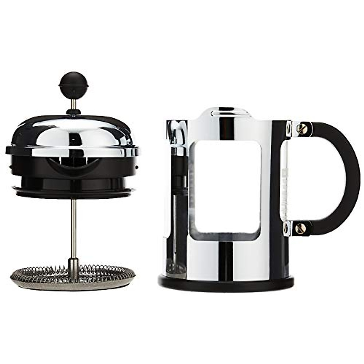 Bodum Chambord 4 Cup French Press Coffee Maker with Locking Lid Stainless Steel, 17-Ounce