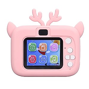 ANGGREK 20MP Kids Camera with 32G Memory Card & Card Reader, 1080P USB 2in Color Display, Children Digital Camera for Photos and Videos (Pink Yellow)