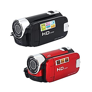HD Digital Video Camera, 16X Digital Camera, 2.4 Inch Screen Video Camera for Kids, Beginners, Teenagers, 270 Degree Rotation, 118 x 51.5 x 58.5mm(Red)