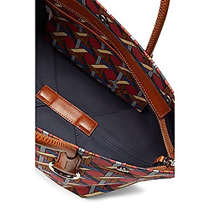 Tory Burch Canvas Basket Weave Small Tote Tory Red Basket Weave One Size