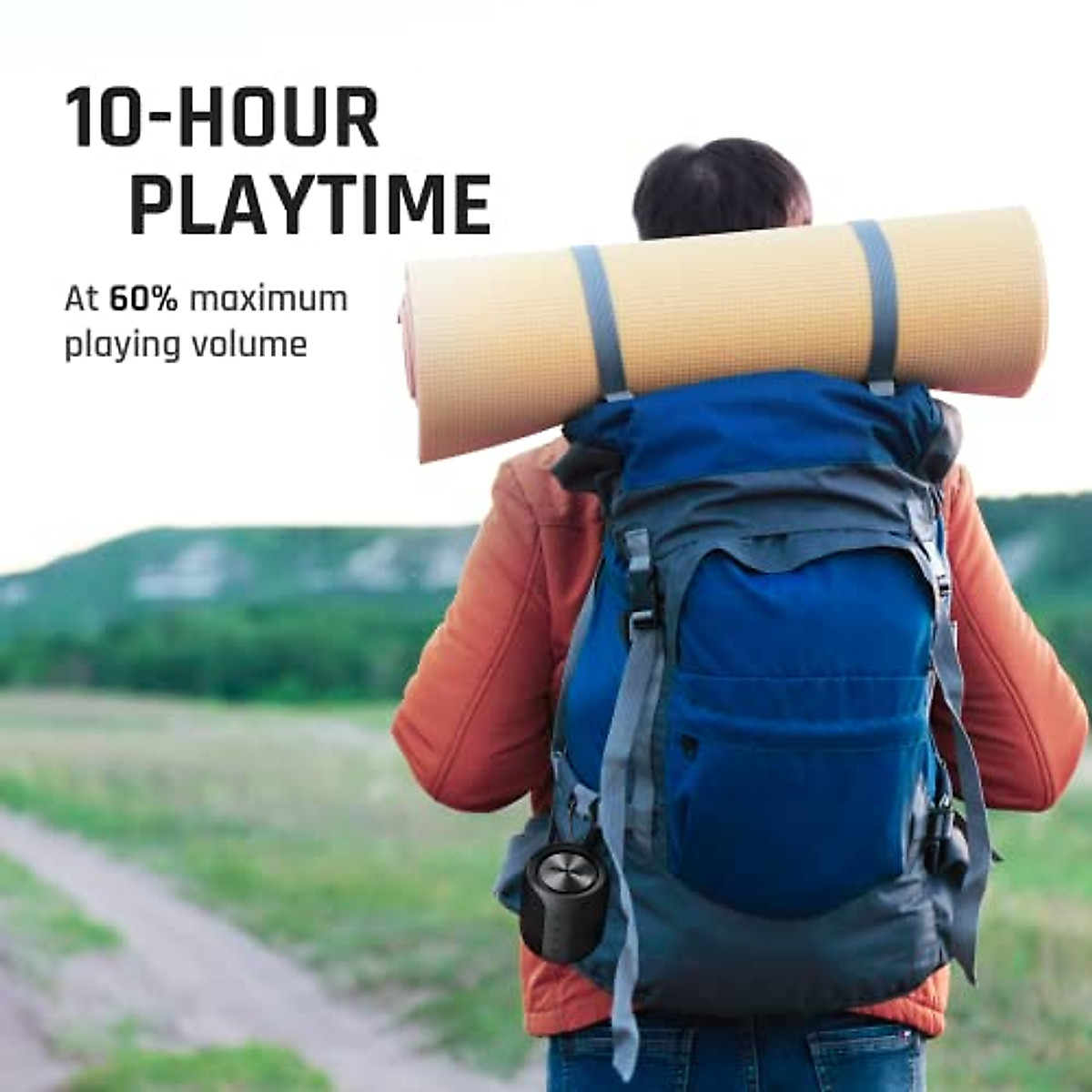 MIATONE Portable Bluetooth Speaker, Wireless IP67 Waterproof Speaker with Subwoofer, 16W Louder Volume, Longer Playtime, Bluetooth 5.0, Dual Pairing, Portable Speaker for Party Beach Camping, Black