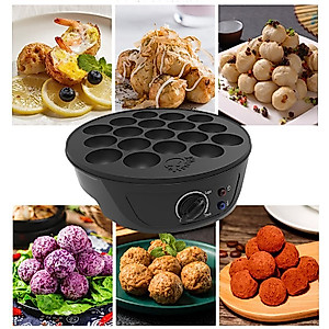 KZU 18-Hole Takoyaki Maker, 700W Electric Octopus Ball Pan with Decent Temperature Control, Non-stick Takoyaki Pan, Non Stick Cake Pop Pan