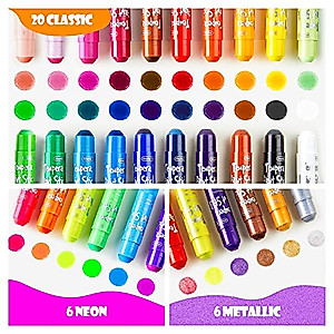 Tempera Paint Sticks, 32 Colors Solid Tempera Paint for Kids, Super Quick Drying, Works Great on Paper Wood Glass Ceramic Canvas