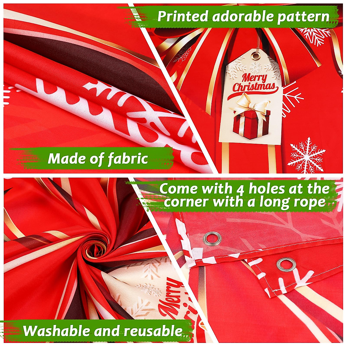 Christmas Door banner Christmas Snowflake Photography Backdrop Christmas Bowknot Gift Box Door Hanging Banner Sign Merry Christmas Decoration for Home Wall Outdoor Indoor Party Holiday Xmas Eve…