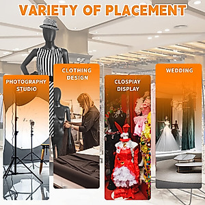 Black Female Mannequin Full Body Mannequin Torso Dress Form Sewing Dress Model 70 Inches Adjustable Dress Mannequin Clothing Form Plastic Detachable Mannequin Stand Realistic Display Mannequin