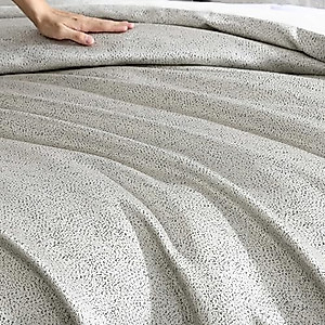 Vera Wang - Queen Duvet Cover Set, Satin Weave Bedding with Matching Shams, Speckled Home Decor, Oeko-Tex Certified (Speckled Satin Weave Taupe, Queen)