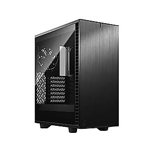 Fractal Design Define 7 Compact Black Brushed Aluminum/Steel ATX Compact Silent Dark Tinted Tempered Glass Window Mid Tower Computer Case