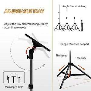 ESDDG Projector Stand Tripod, 23" to 63" Laptop Stand with Tripod Music Stand Tripod for Camera Portable Tripod with Adjustable Height, Projector Tripod Stand