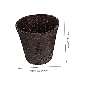 Simple Rattan Woven Basket Basket can Fish Tank Mermaid Camping Wooden Trash can Recycle bin Waste Paper Decorative Laundry Hamper Storage Barrel Flowers vase