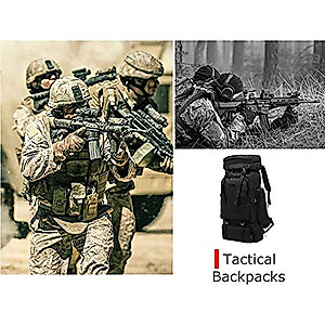 ÖSSZEFUT Military Tactical Backpack 70L/80L Large Camping Hiking Backpack Rucksack Waterproof Traveling Daypack Survival Gear Molle Equipment Black Color