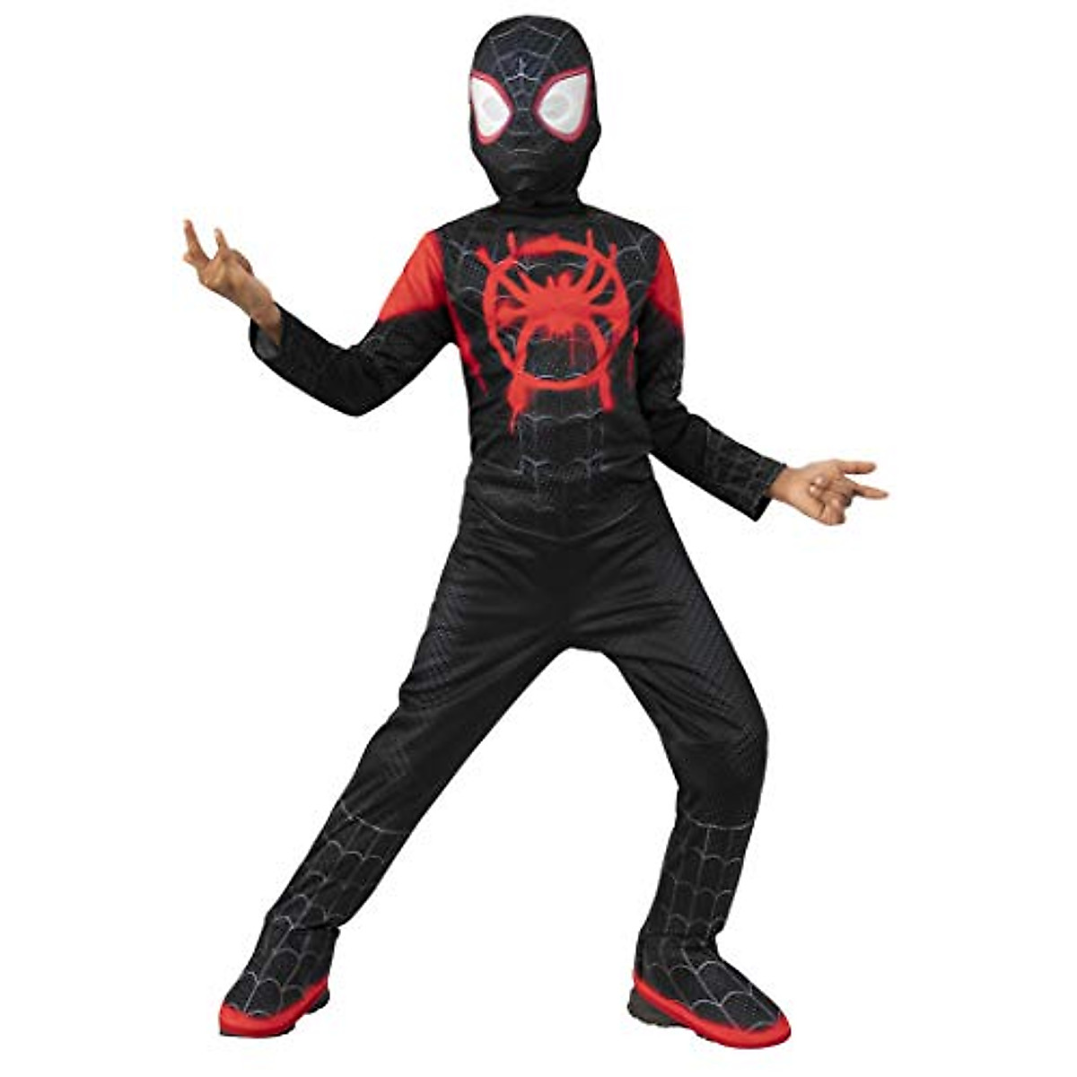 Spider-Man: Into The Spider-Verse Child's Mile Morales Spider-Man Costume Jumpsuit & Mask, Small