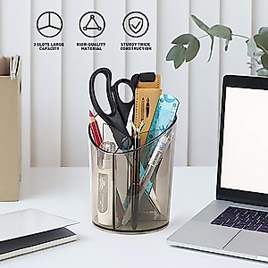 Eagle Pencil Holder, 3-Compartment Desktop Supplies Organizer, Multi-functional Pencil Cup, Phone Remote Control Stationery Storage Holder, for Home and School Use, Grey