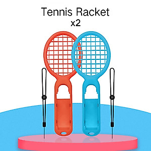 PERFECTSIGHT Switch Sports Accessories Bundle, 10 in 1 Kit for 2022 Nintendo Switch/Switch OLED Sport Games, Joycon Grip for Leg Strap, Hand Strap, Chambara, Bowling Grip and Tennis Badminton Rackets