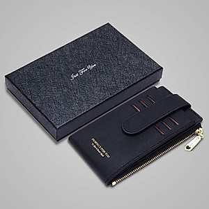 Badiya RFID Card Holder Wallet for Women Slim Wallets Bifold Multi Card Case Zipper Coin Purse