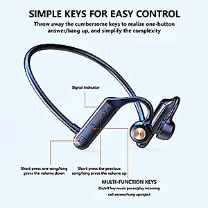 Wireless Bluetooth 5.3 Bone-Conduction Headphones Wireless Earbuds Bluetooth Headset Sport, 3D Stereo Sound,Long Standby Time Compatible with iOS & Android