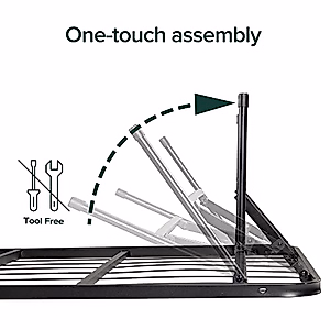 ZINUS SmartBase Tool-Free Assembly Mattress Foundation / 14 Inch Metal Platform Bed Frame / No Box Spring Needed / Sturdy Steel Frame / Underbed Storage, Black, Twin, Regular