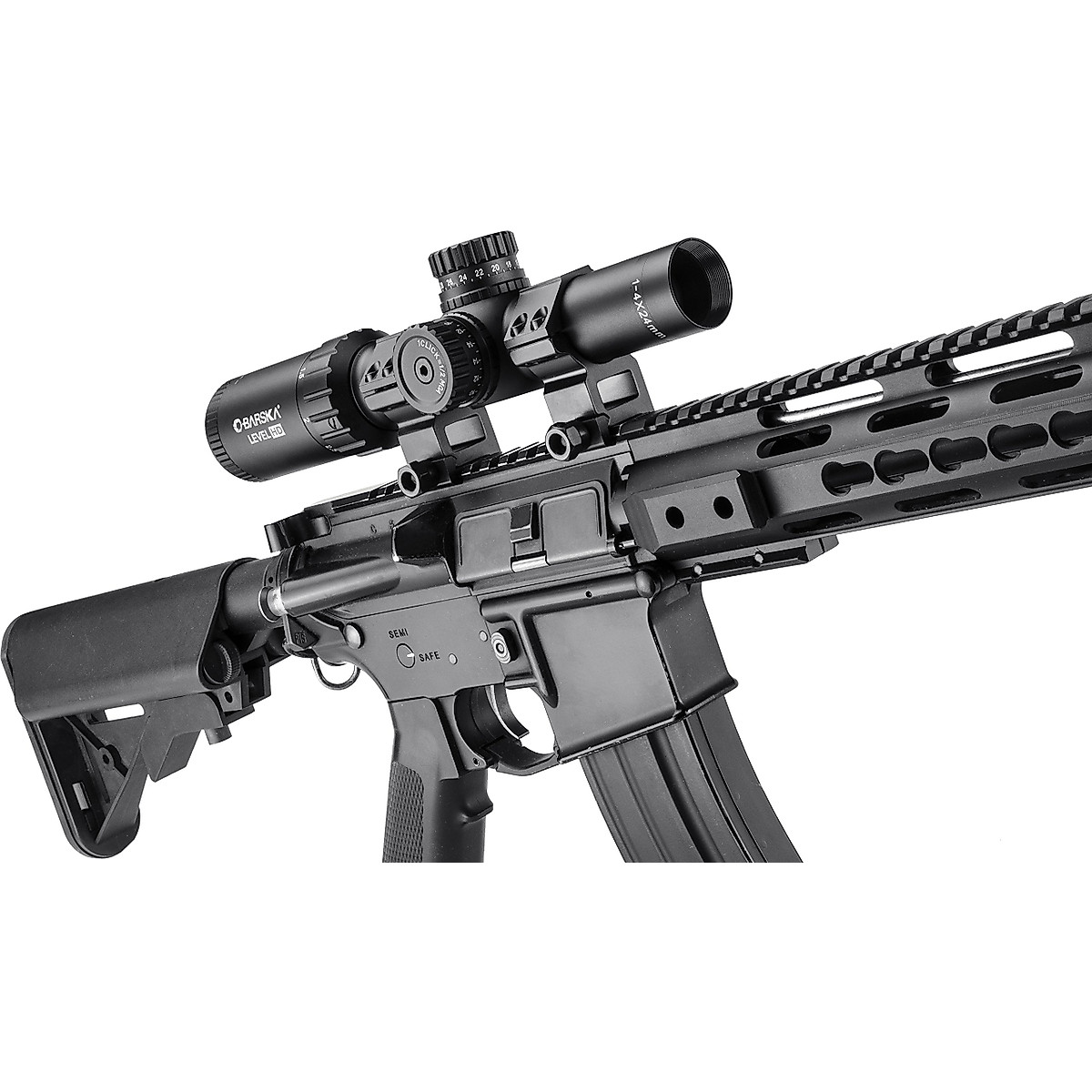 BARSKA Level HD 1-4x24mm Level HD Riflex, 40mm, Black (AC12798)