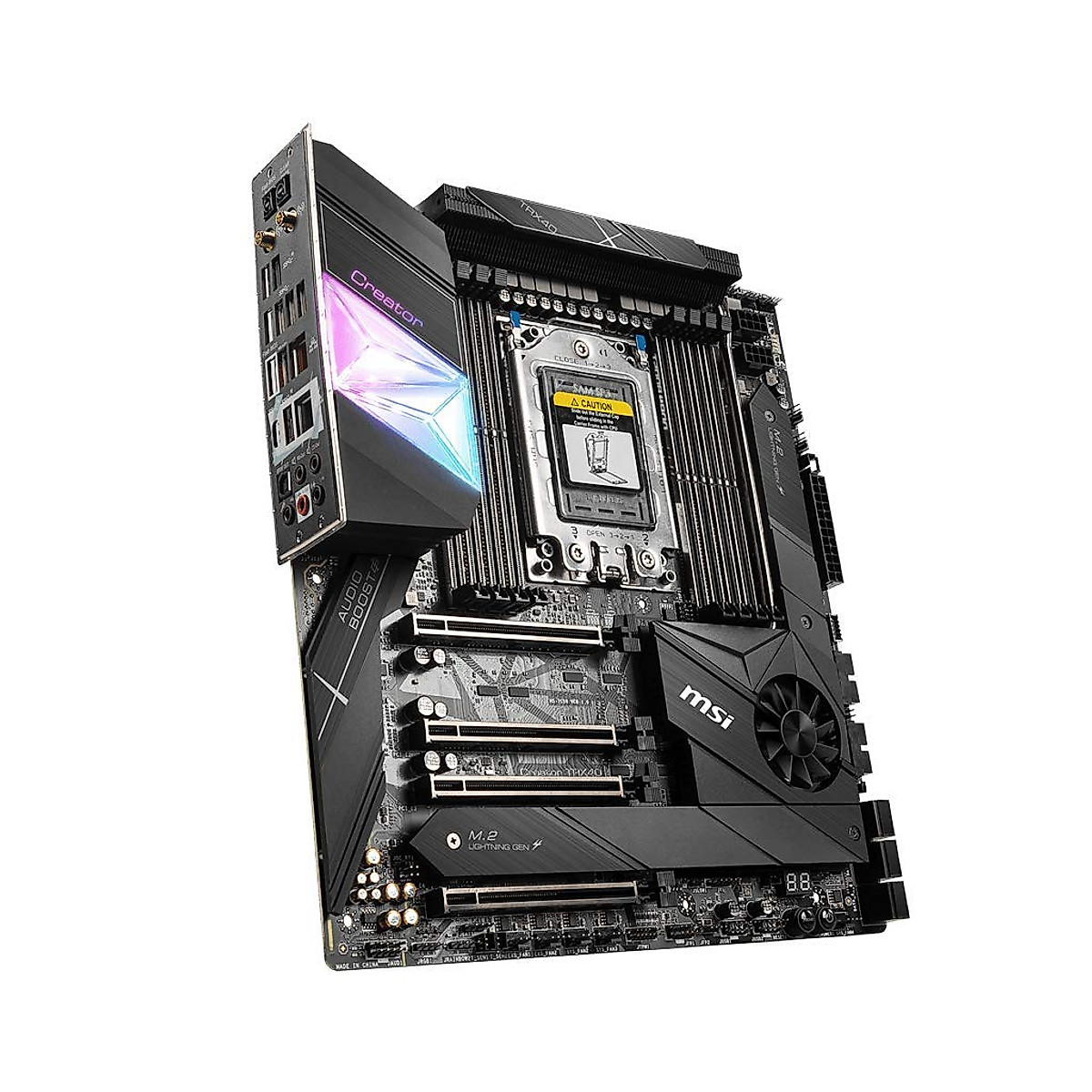 MSI Creator TRX40 Motherboard (AMD sTRX4, PCIe Gen4, M.2, USB3.2 Gen2x2, DDR4, 10G LAN, Wi-Fi 6, eATX)