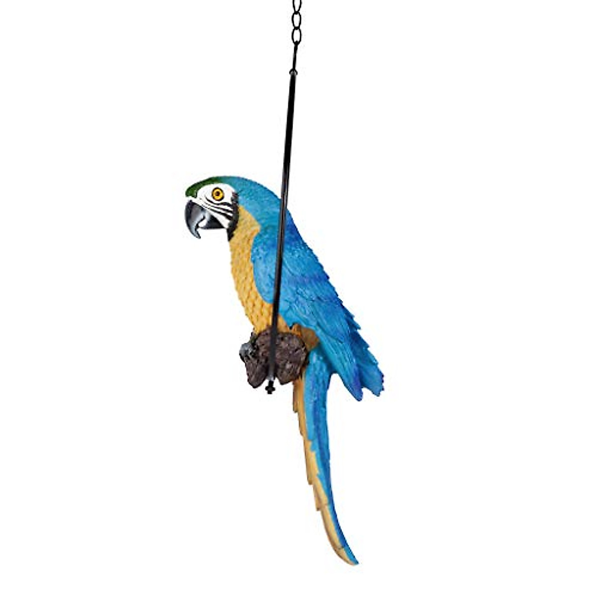 Design Toscano Polly in Paradise Parrot Hanging Bird Ring Perch Statue, Medium, Full Color Finish