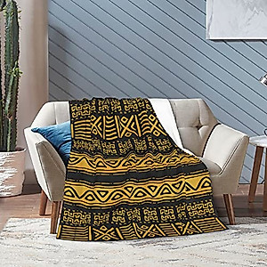 African Blankets & Throws Blanket Soft, African Art Throw Blanket Blanket Flannel Blanket for Home Outdoor(50"x40")