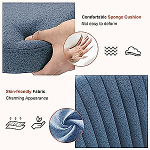 Armless Office Chair Cute Desk Chair, Modern Fabric Home Office Desk Chairs with Wheels Adjustable Swivel Task Computer Vanity Chair for Small Spaces