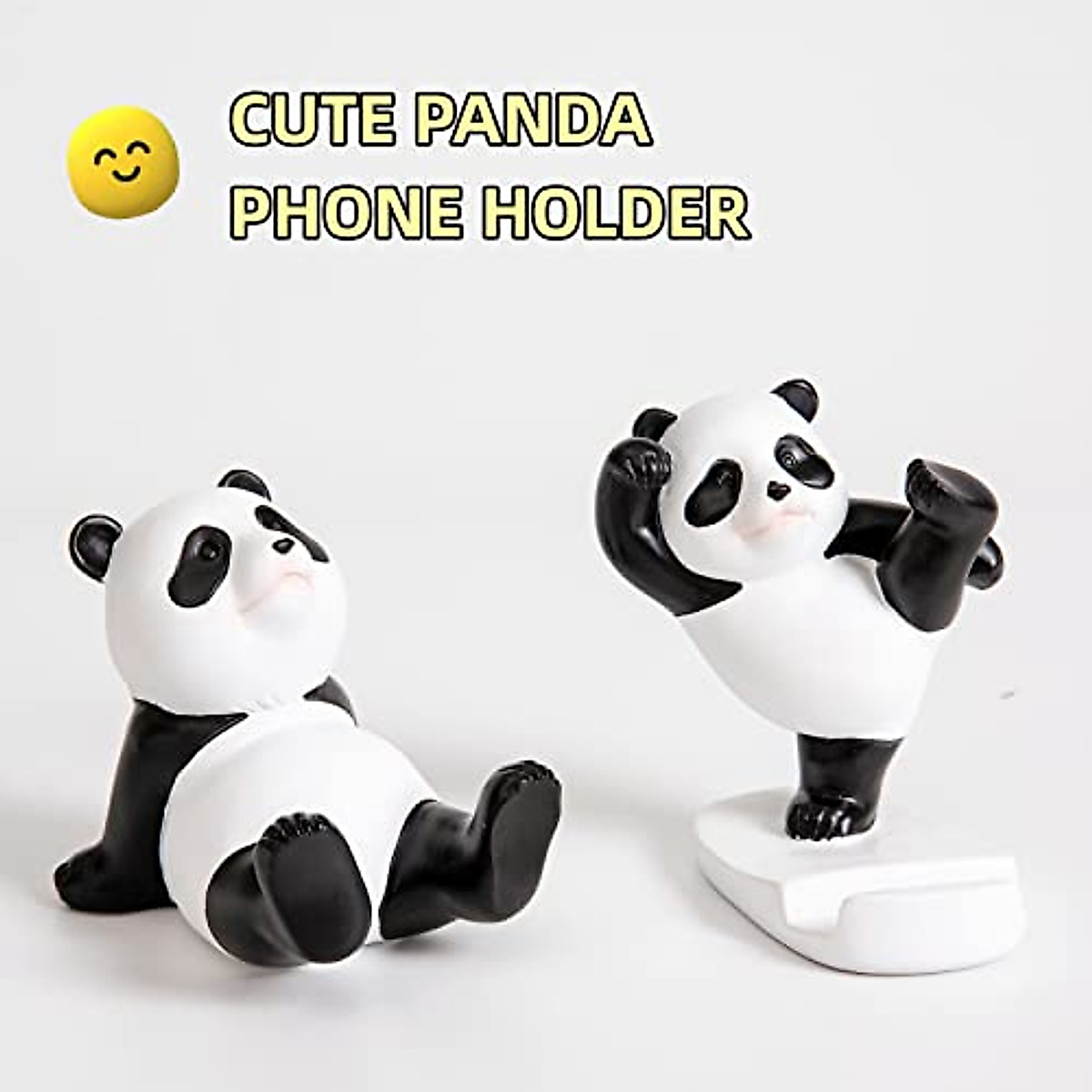 Stellar Panda Kawaii Phone Stand for Desk,Adjustable Compatible with Smartphones and Tablets,Cute Panda Smartphone Stand,Kawaii Room Decor Aesthetic (White)