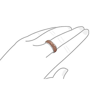 Sterling Silver 14kt Rose Gold Plated Raised Hawaiian Band Ring Size 6