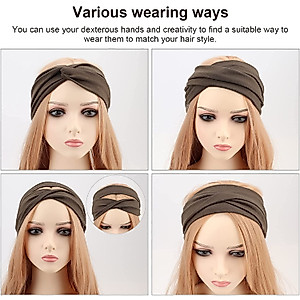 DRESHOW 8 Pack Headbands for Women Yoga Knotted Headbands Elastic Criss Cross Hair Accessories Sports Head Wrap Non Slip