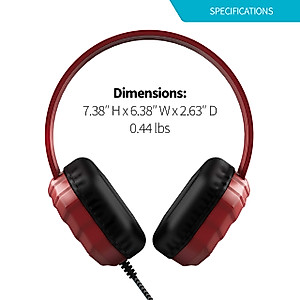 Gumdrop DropTech B1 On-Ear Headphone. Designed for K-12 Students, Teachers and Classrooms – Drop Tested, Rugged and Reliable for an Enhanced Educational Learning Experience. Color – Red