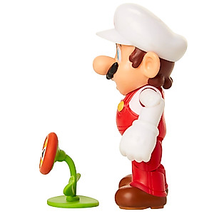 Super Mario Fire Mario Figure with Fire Flower Accessory