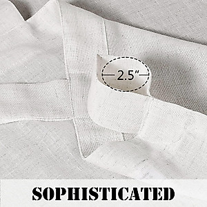 H.VERSAILTEX Elegant Natural Linen Blended Energy Efficient Light Filtering Curtains / Tab Top Curtains Off White Window Treatments Panels / Drapes for Livingroom (Set of 2, 52in x 96in)